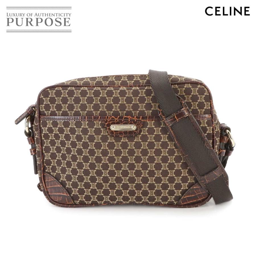 CELINE 新品同様 セリーヌ マカダム柄 ショルダー バッグ キャンバス 型押し レザー ブラウン 152342BLN ヴィンテージ 90275256 : PURPOSEパーパス・ヤフー店 ...