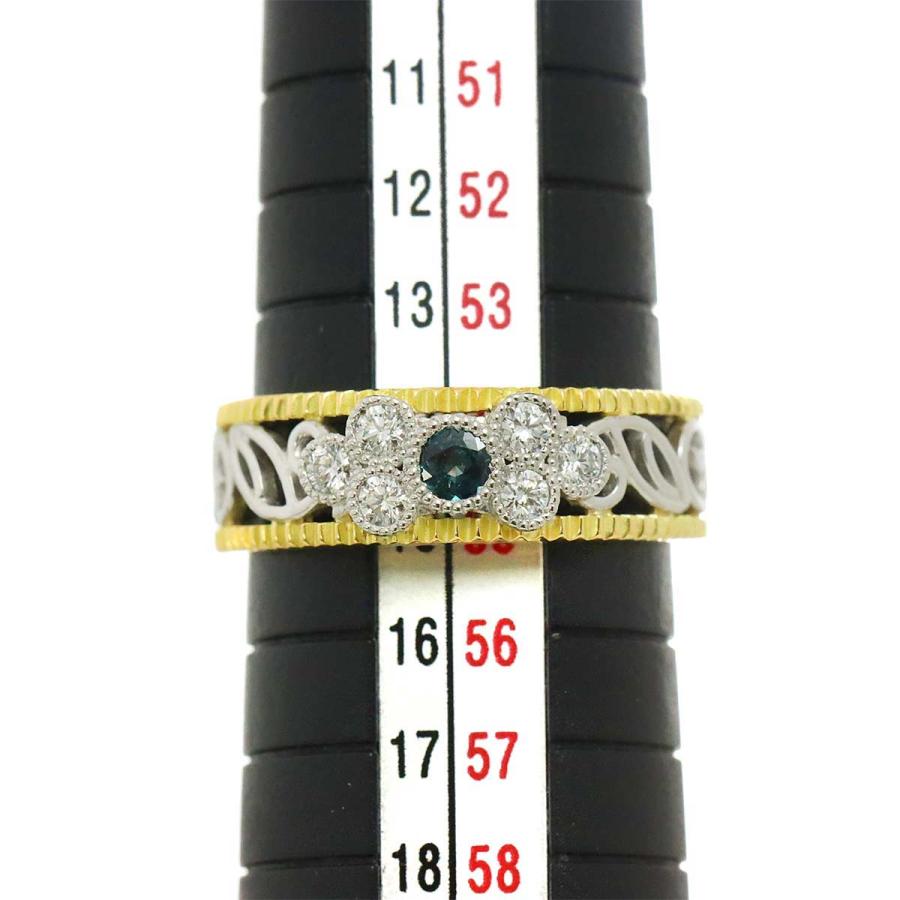 池田 達治 TATSUJI IKEDA 14.5号 リング アレキサンドライト 0.13ct ダイヤ 0.21ct K18 YG WG 750 指輪 Ring【証明書付き】 90275436 ...