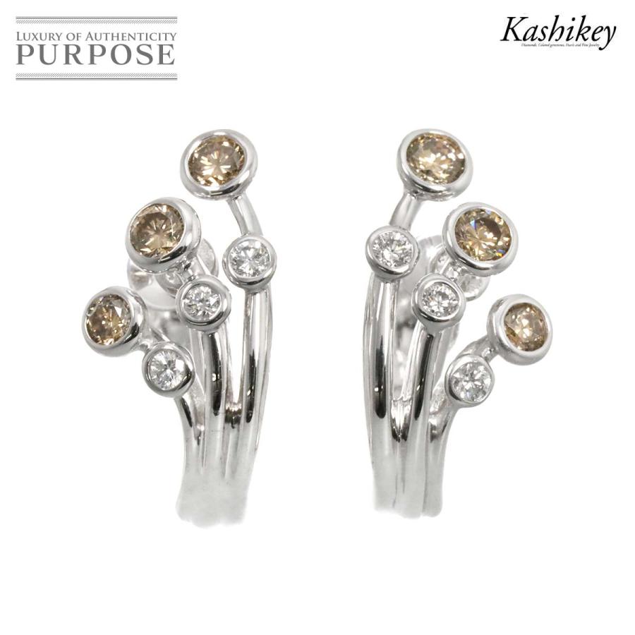 カシケイ KASHIKEY ブラウンダイヤ 0.35ct ダイヤ 0.12ct イヤリング K18 WG ホワイトゴールド 750 Earrings Clip on 90276067 ...