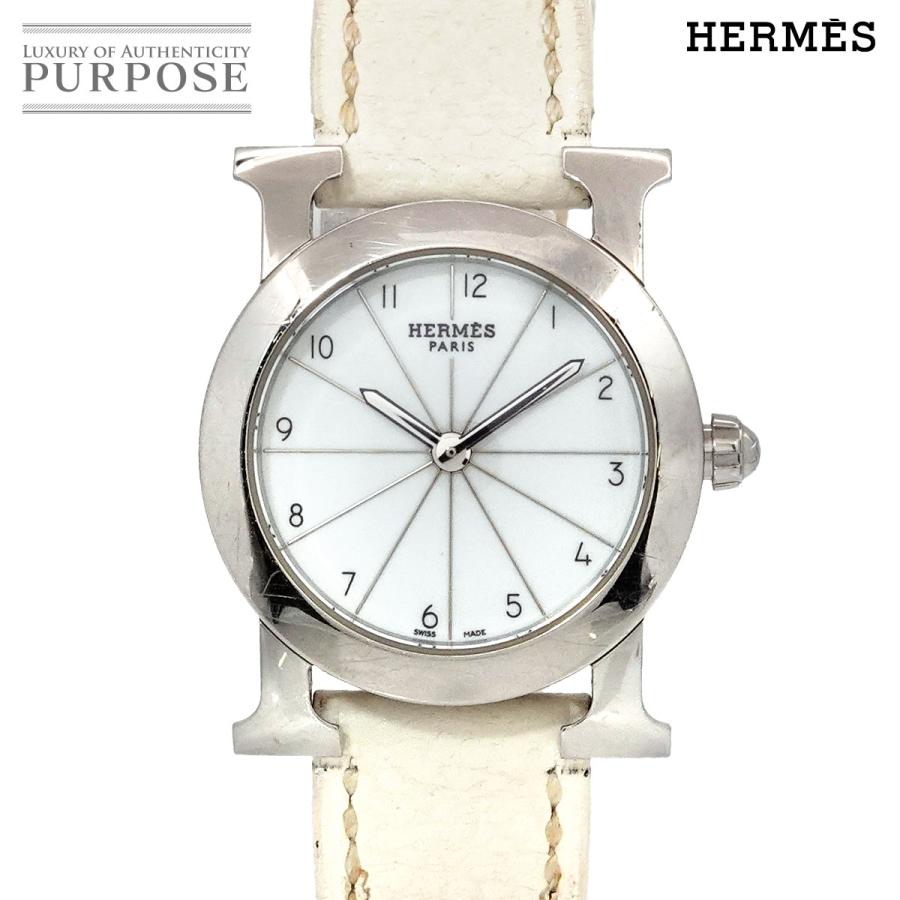 HERMES エルメス Hウォッチ ロンド HR1 210 レディース 腕時計 ホワイト クォーツ ウォッチ H Watch 90278990 ...