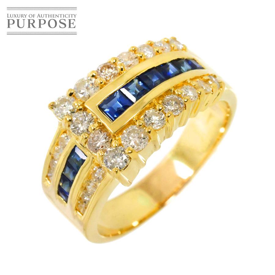リング 16号 サファイヤ 0.70ct ダイヤ 0.97ct K18 YG イエローゴールド 750 指輪 Sapphire Ring 90279511 : PURPOSEパーパス・ヤフー店 ...