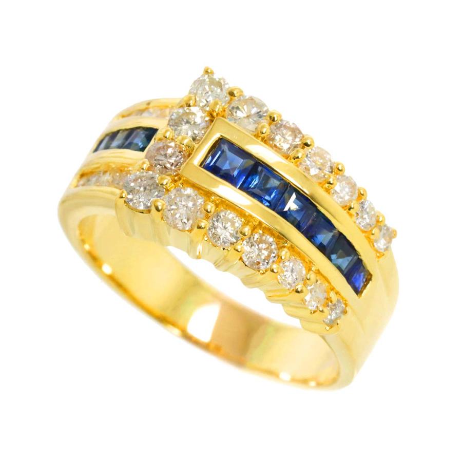 リング 16号 サファイヤ 0.70ct ダイヤ 0.97ct K18 YG イエローゴールド 750 指輪 Sapphire Ring 90279511 : PURPOSEパーパス・ヤフー店 ...