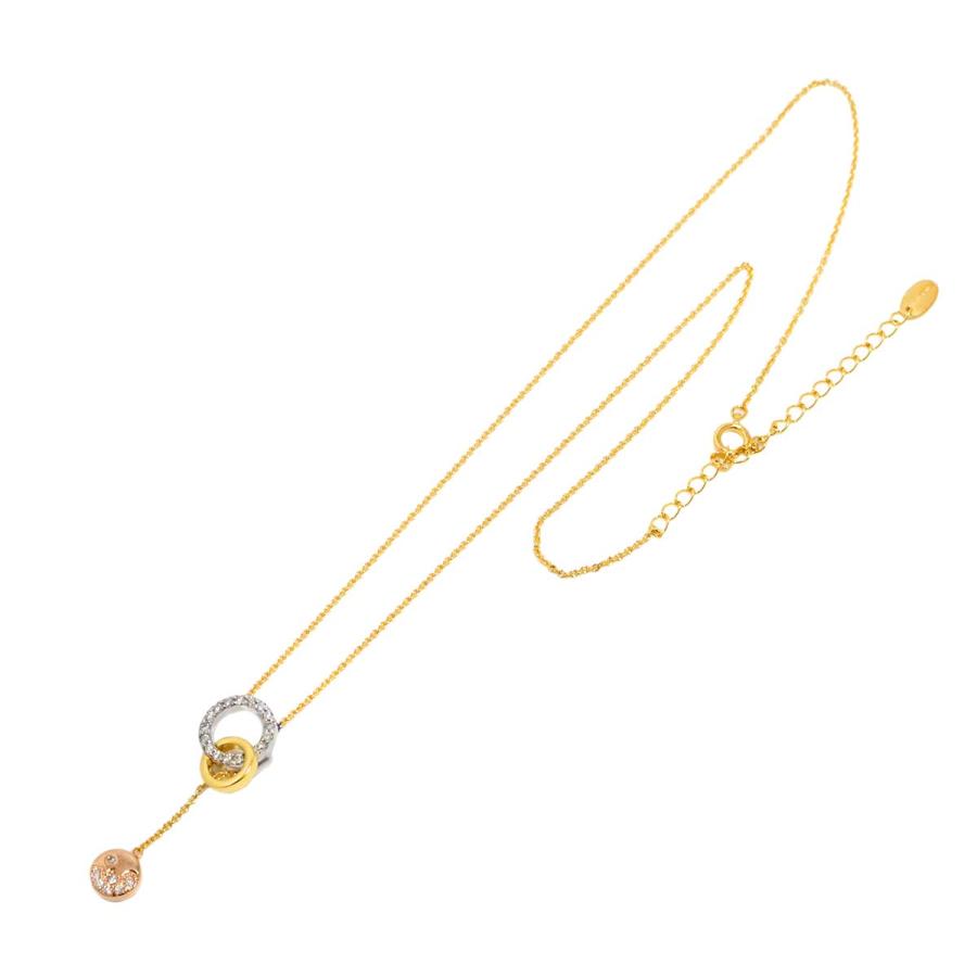 VENDOME AOYAMA ヴァンドーム ダイヤ 0.21ct ネックレス 45cm K18 YG WG PG イエロー ホワイト ピンクゴールド 750 Diamond Necklace ...