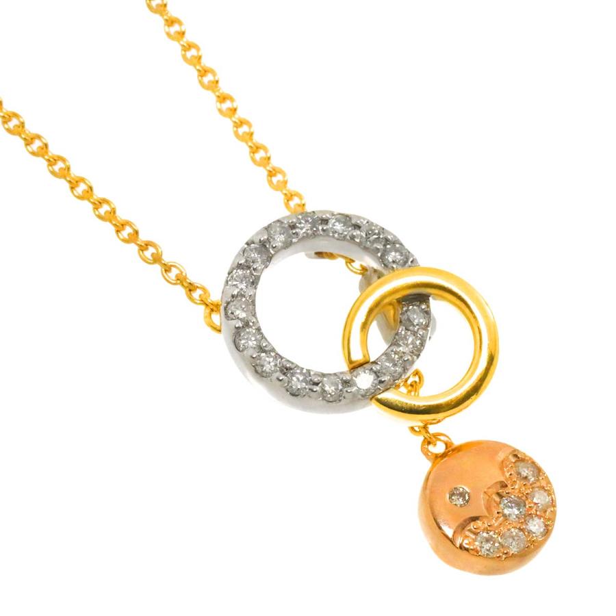 VENDOME AOYAMA ヴァンドーム ダイヤ 0.21ct ネックレス 45cm K18 YG WG PG イエロー ホワイト ピンクゴールド 750 Diamond Necklace ...