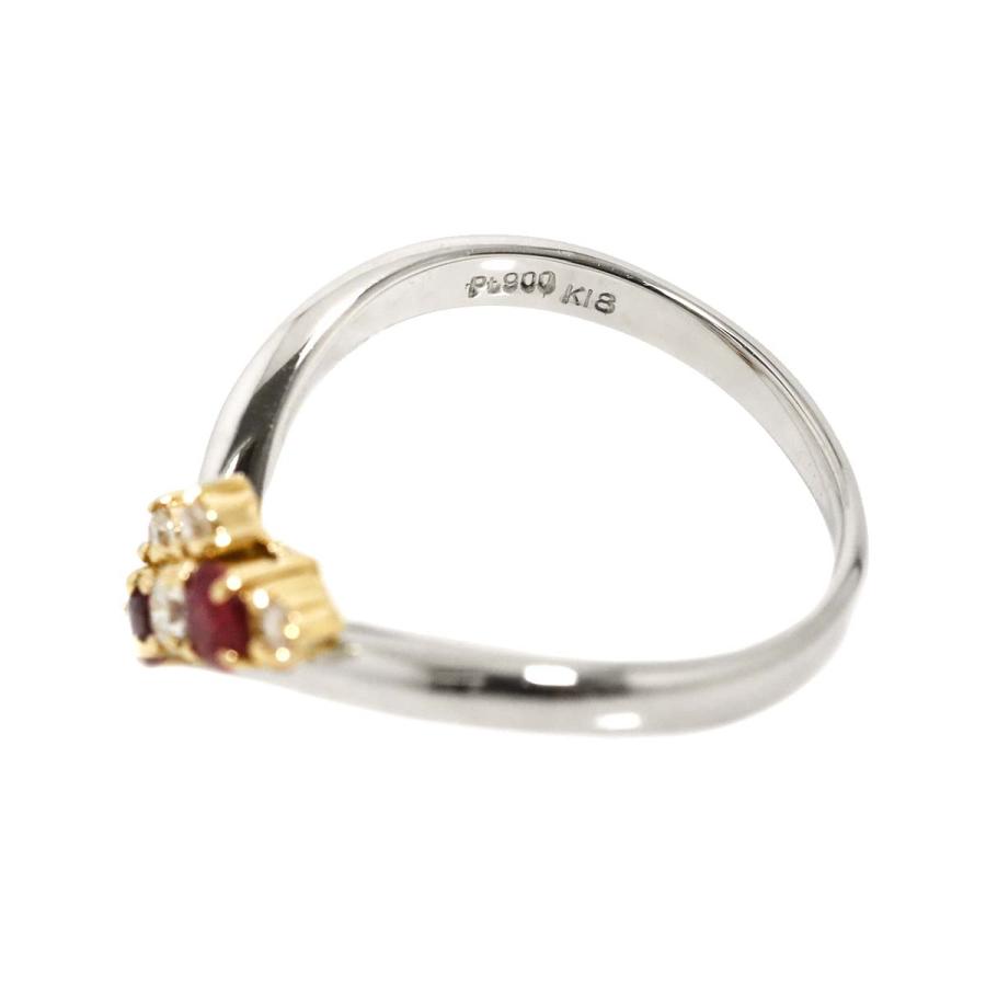 リング 10号 ルビー 0.31ct ダイヤ 0.15ct Pt K18 YG プラチナ イエローゴールド 750 指輪 Ruby Ring 90281453 : PURPOSEパーパス ...