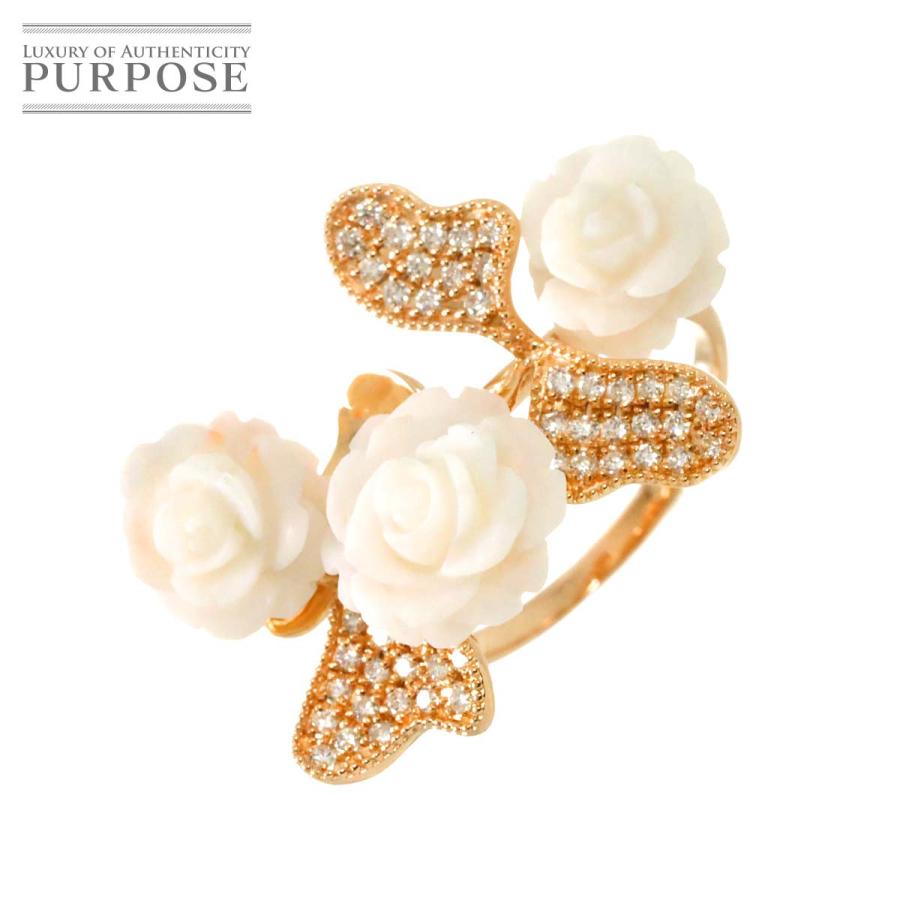 リング 15号 珊瑚 6.48ct ダイヤ 0.32ct シェル K18 PG ピンクゴールド 750 サンゴ 指輪 Coral Ring 90281810 : PURPOSEパーパス・ヤフー ...