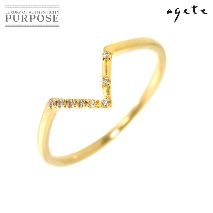 agete アガット agate 12号 リング ダイヤ 0.02ct K18 YG イエローゴールド 750 指輪 Diamond Ring 90282858 : PURPOSEパーパス ...