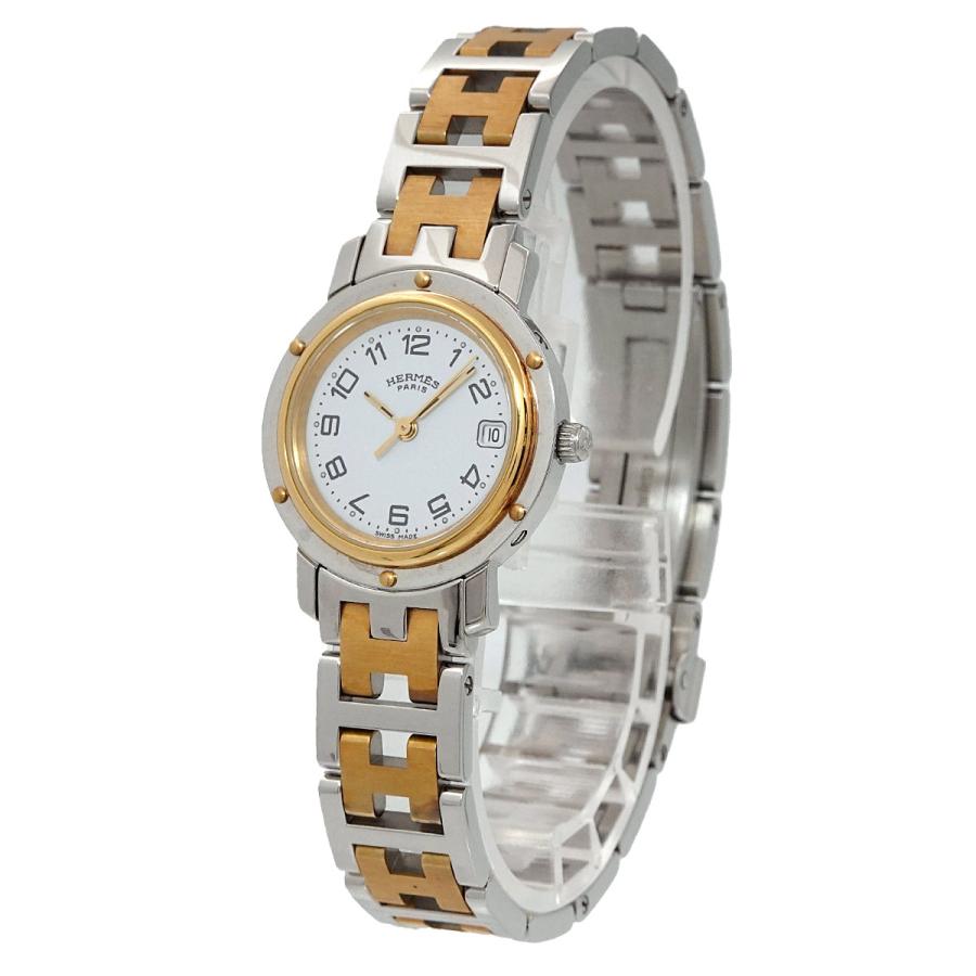 HERMES エルメス クリッパー コンビ CL4 220 レディース 腕時計 デイト ホワイト クォーツ ウォッチ Clipper 90283590 : PURPOSEパーパス・ヤフー店 ...