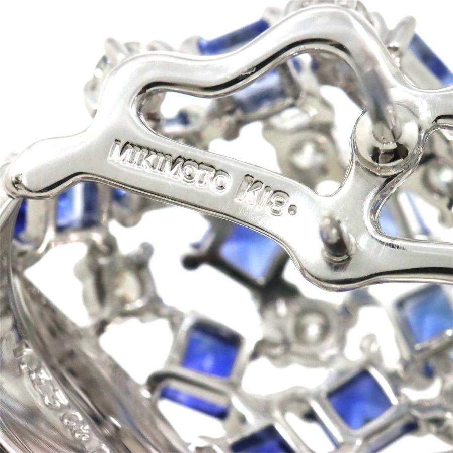 MIKIMOTO ミキモト サファイヤ 1.53ct ダイヤ 0.30ct ピンブローチ K18 WG ホワイトゴールド 750 紫陽花 Sapphire Diamond Booch ...