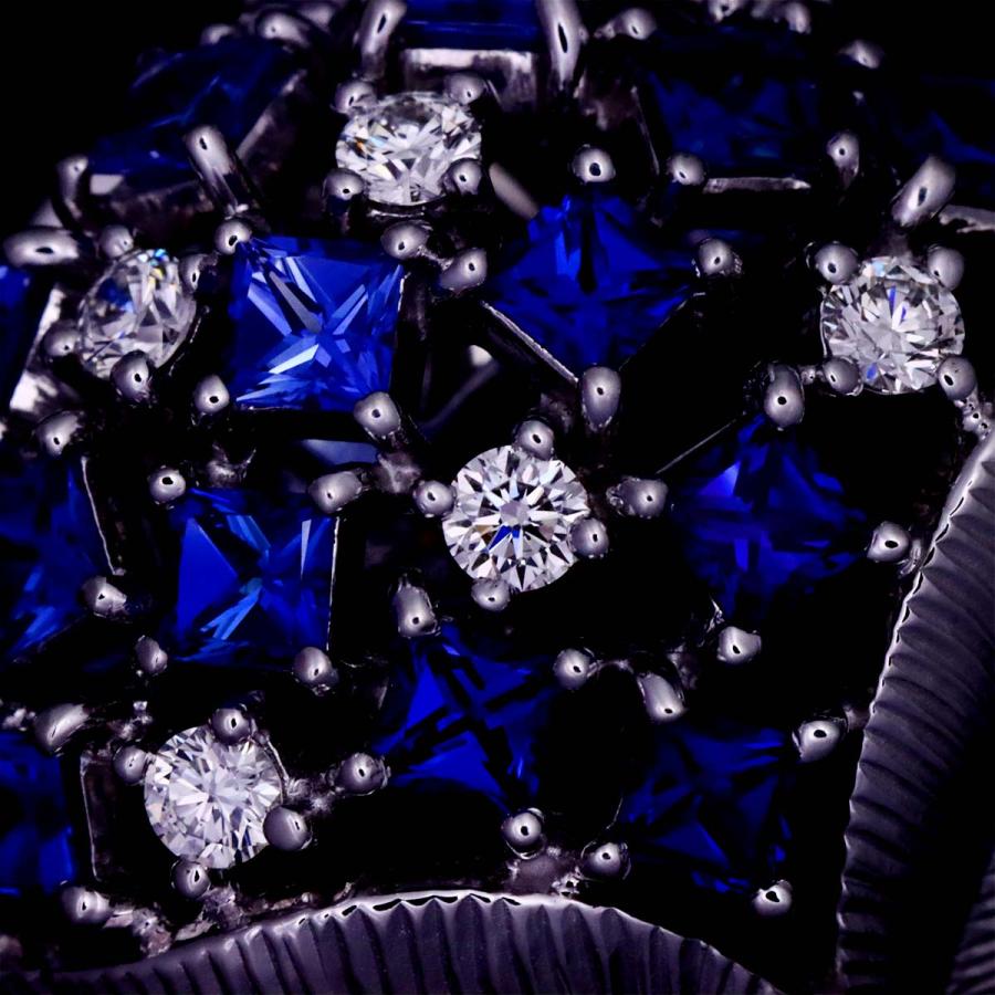 MIKIMOTO ミキモト サファイヤ 1.53ct ダイヤ 0.30ct ピンブローチ K18 WG ホワイトゴールド 750 紫陽花 Sapphire Diamond Booch ...