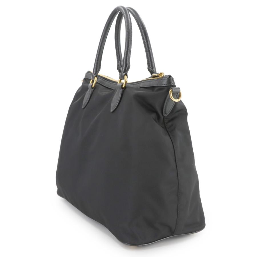 PRADA 新品同様 プラダ 2way トート ショルダー バッグ ナイロン サフィアーノレザー ブラック 1BC060 ゴールド 金具 90285027 : PURPOSEパーパス・ヤフー店 ...