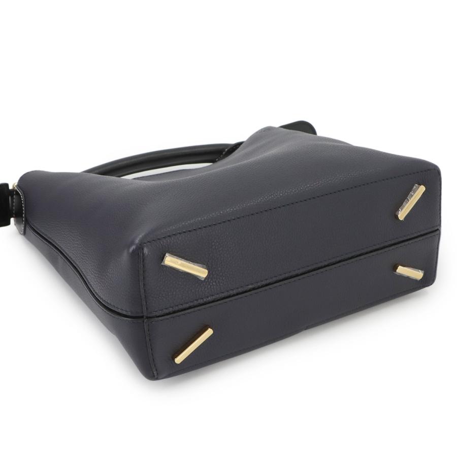 LOEWE 新品同様 ロエベ Tバケット スモール 2way ハンド ショルダー バッグ レザー ネイビー 35212KBR83 ゴールド 金具 T-Bucket 90285086 ...