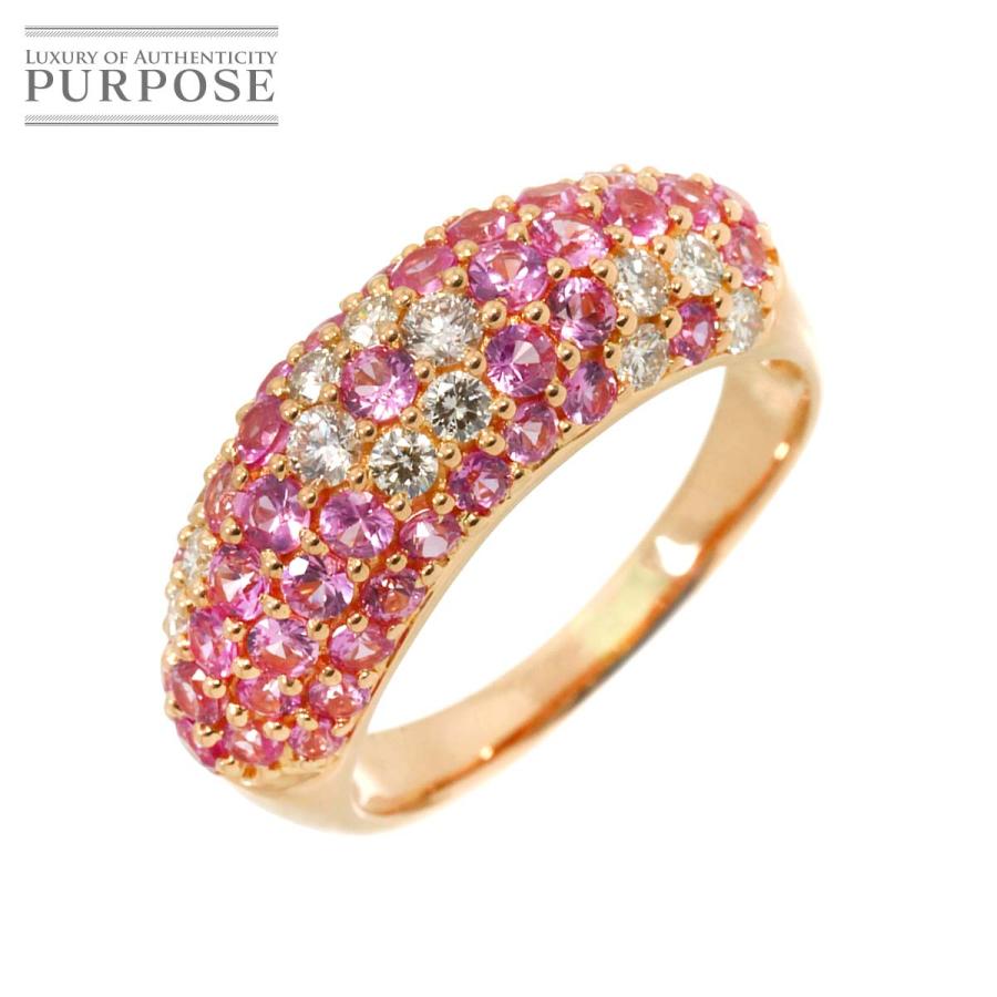 リング 14号 サファイヤ 1.80ct ダイヤ 0.40ct K18 PG ピンクゴールド 750 指輪 Sapphire Ring 90293038 : PURPOSEパーパス・ヤフー店 ...