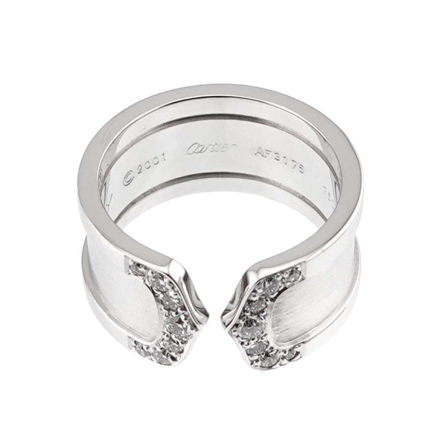 Cartier カルティエ C2 #53 リング ダイヤ K18 WG ホワイトゴールド 750 指輪 2C Diamond Ring【証明書 ...