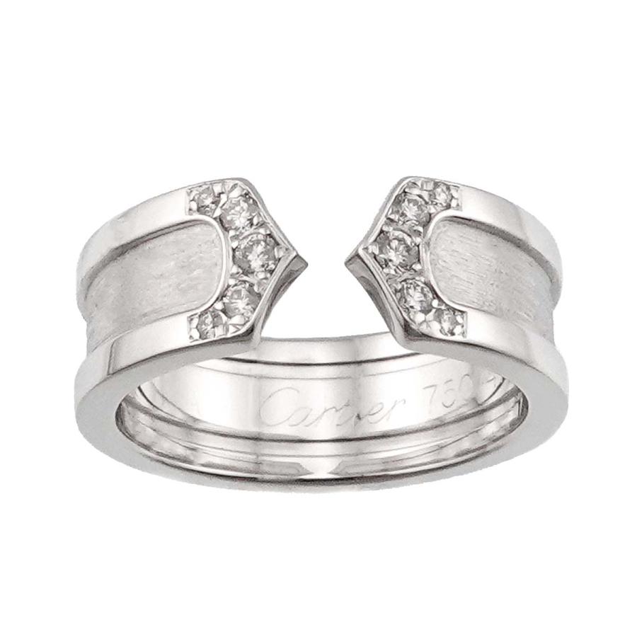 Cartier カルティエ C2 スモール SM #48 リング ダイヤ K18 WG ホワイトゴールド 750 指輪 2C Diamond ...