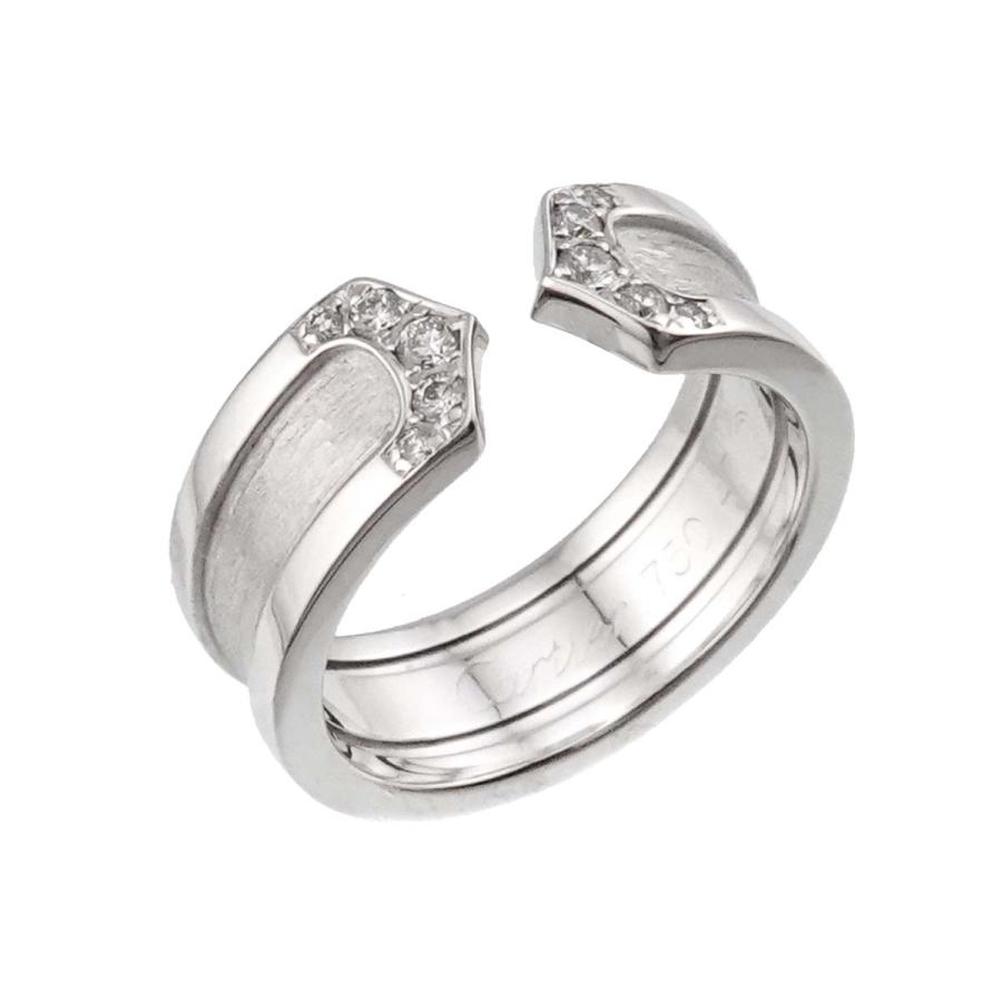 Cartier カルティエ C2 スモール SM #48 リング ダイヤ K18 WG ホワイトゴールド 750 指輪 2C Diamond ...