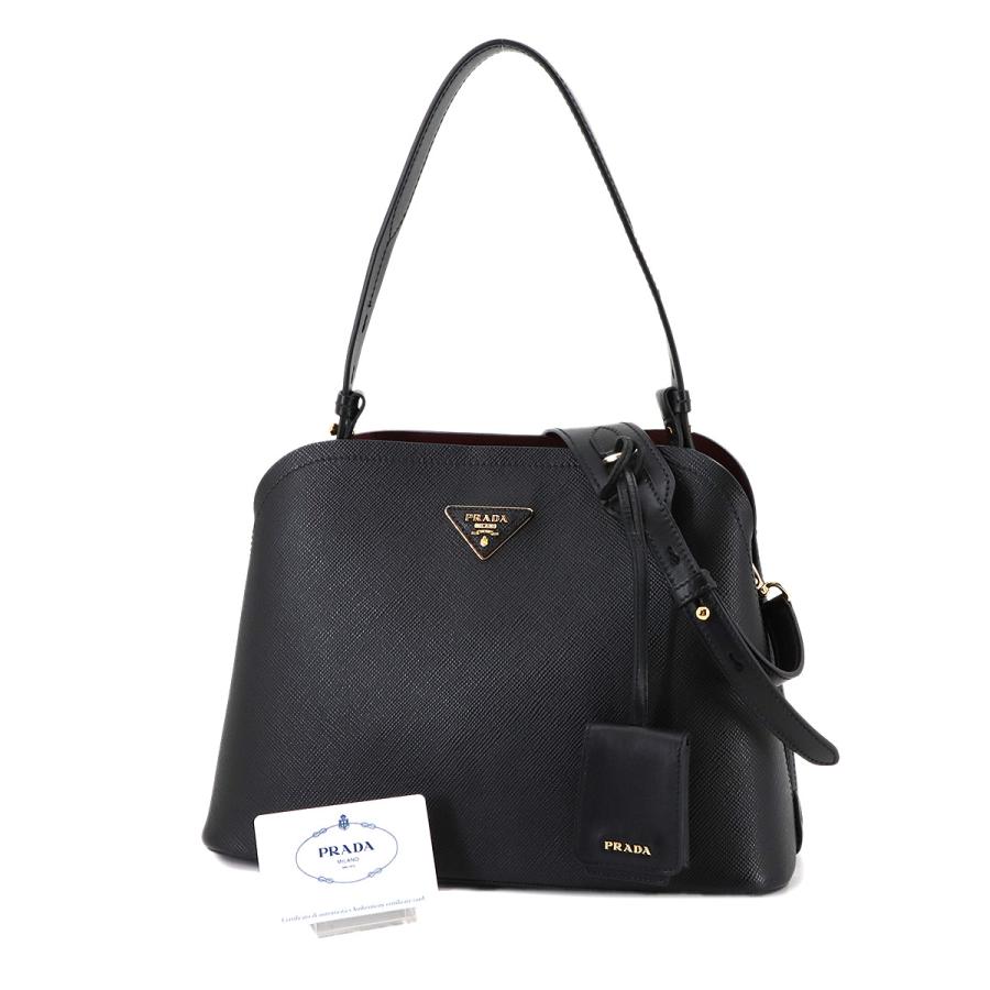 未使用 展示品 プラダ バッグ マチネ 2way ショルダー バッグ サフィアーノレザー ネロ 1BA251 レディース 90301424 【中古】ブランド PRADA（プラダ） 未使用 展示品 マチネ 2way ショルダー バッグ