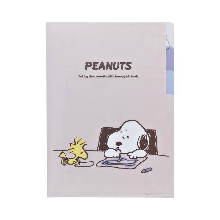 SNOOPY スヌーピー クリアファイル 3ポケット A5 PEANUTS happiness time レター柄 4901770791005 [M便 1/16] : おなまえ工房 - 通販 ...
