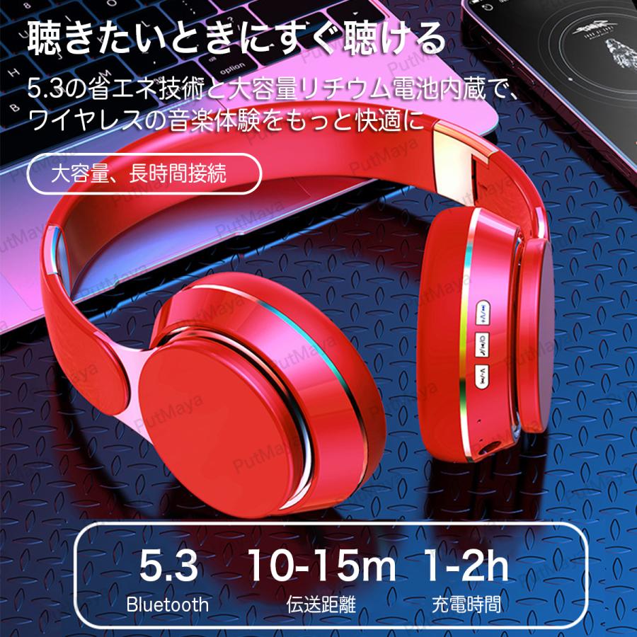 ワイヤレスヘッドホン bluetooth5.3 日本語音声 ブルートゥース ワイヤレスヘッドホン bluetooth5.3 日本語音声 ブルートゥース