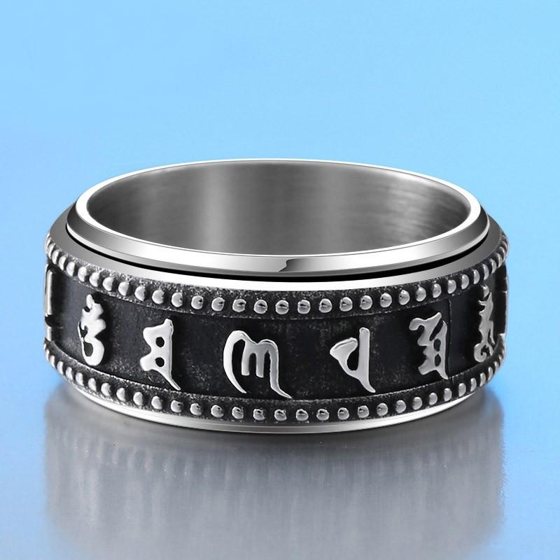 リング[ラッピング対応] PW 精良SUS316L製 BIGBANGのG-DRAGONクォンジヨン愛用スタイル 六字大明呪 ring / 幅 ...