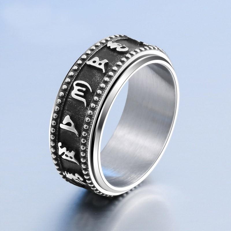 リング[ラッピング対応] PW 精良SUS316L製 BIGBANGのG-DRAGONクォンジヨン愛用スタイル 六字大明呪 ring / 幅 ...