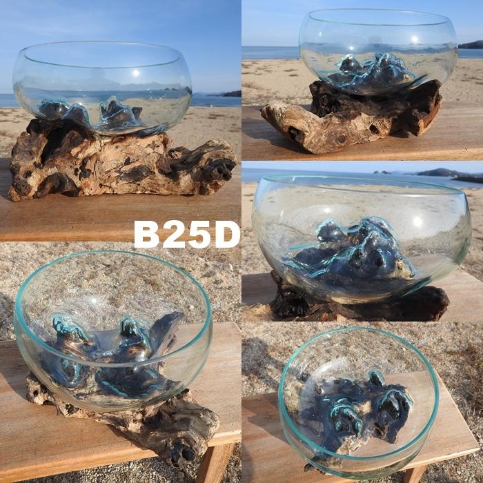 吹きガラスと天然木のオブジェ B25 金魚鉢 メダカ水槽 花瓶 流木 吹きガラスと天然木のオブジェ B25 金魚鉢 メダカ水槽 花瓶 流木