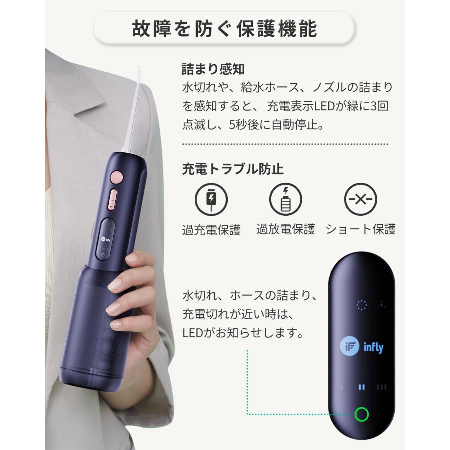 infly 口腔洗浄器 inFly P11S MiLink ウォーターピック コードレス 歯垢除去 ジェットウォッシャー 歯間 口内洗浄機 水洗浄 歯磨き 電動 フロス 充電式 プレゼント ...