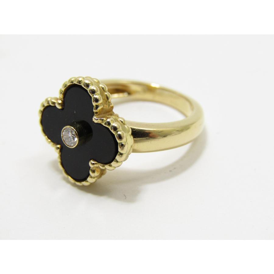 ヴァンクリーフ＆アーペル アルハンブラ リング ダイヤ オニキス K18 7.1g 約8.5号 :Z-2027-A:リサイクルショップフリマックス - 通販 - Yahoo!ショッピング