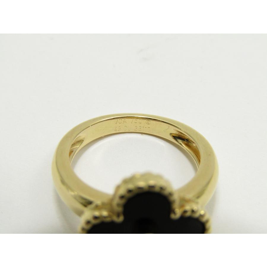 ヴァンクリーフ＆アーペル アルハンブラ リング ダイヤ オニキス K18 7.1g 約8.5号 :Z-2027-A:リサイクルショップフリマックス - 通販 - Yahoo!ショッピング