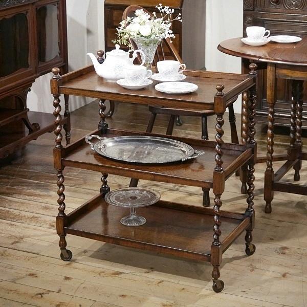英国 England イギリスアンティーク家具 トローリー 3段 ワゴン テーブル オーク材 キャスター付き B467 : Q S ANTIQUES - 通販 - Yahoo!ショッピング