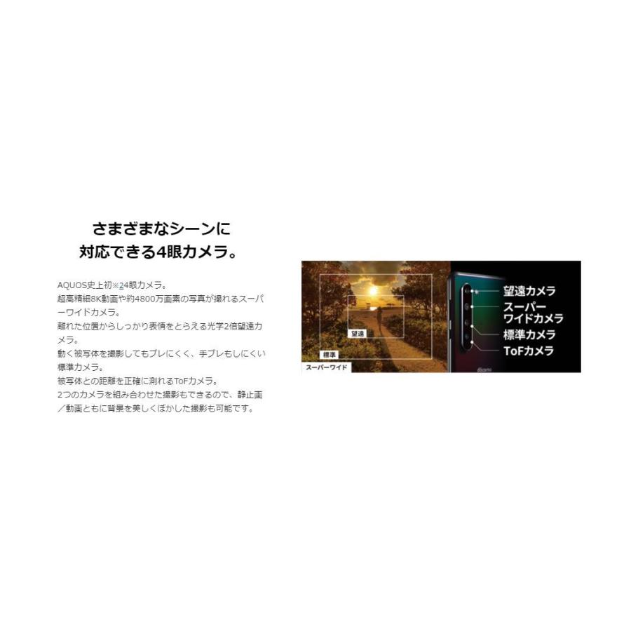 「新品 未使用品 白ロム] simフリー docomo SHARP AQUOS R5G SH-51A Black Ray [docomo ...