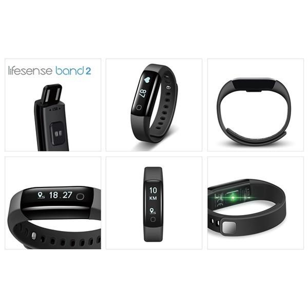 医療機器メーカー開発 スマートリストバンド Lifesense Band2 iPhone 日本語対応 IP68防水 Line 着信 通知 心拍 ...