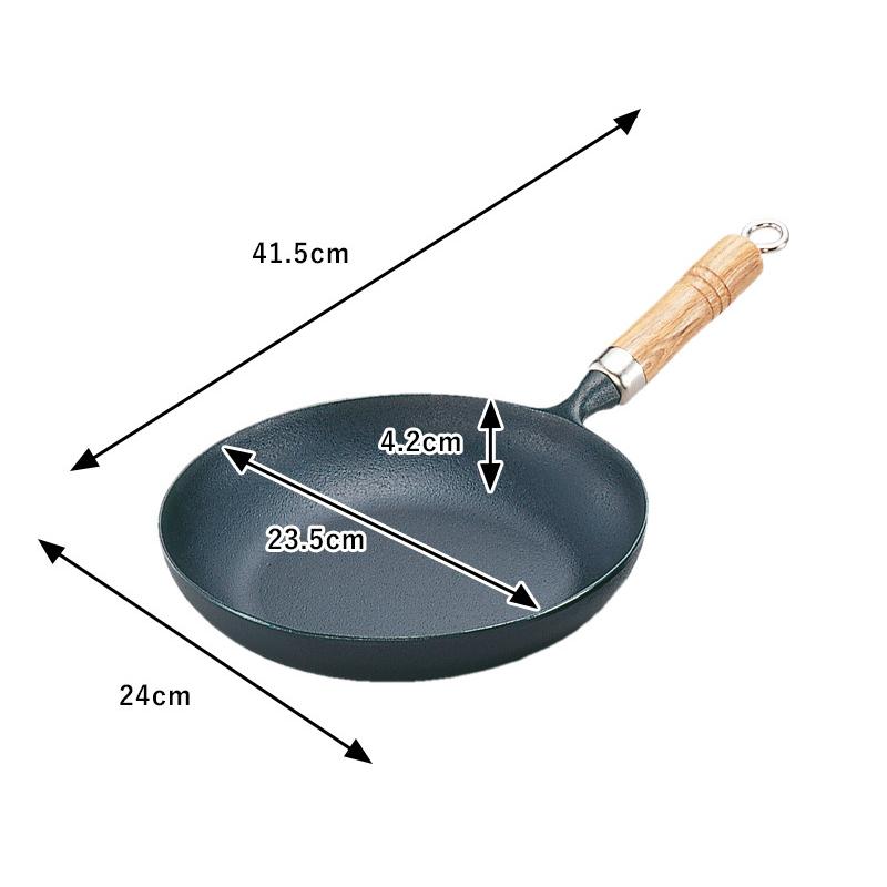 岩鋳 Iwachu オムレツパン24cm（木柄付）南部鉄器 鉄フライパン キッチン用品 調理器具 鉄製フライパン 鉄 IH対応 一人暮らし :omeletpan24:quattro ...