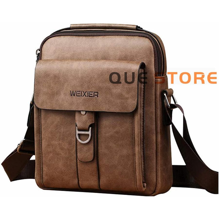 バッグ メンズ ショルダーバッグ ビジネスバッグ 革 通勤 通学 斜めがけバッグ オシャレ シンプル 軽量 実用 自転車 かばん 男性 ブラウン 黒 : QUE - 通販 - Yahoo!ショッピング