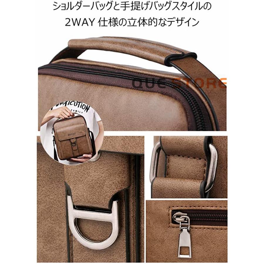 バッグ メンズ ショルダーバッグ ビジネスバッグ 革 通勤 通学 斜めがけバッグ オシャレ シンプル 軽量 実用 自転車 かばん 男性 ブラウン 黒 : q2272 : QUE - 通販 ...