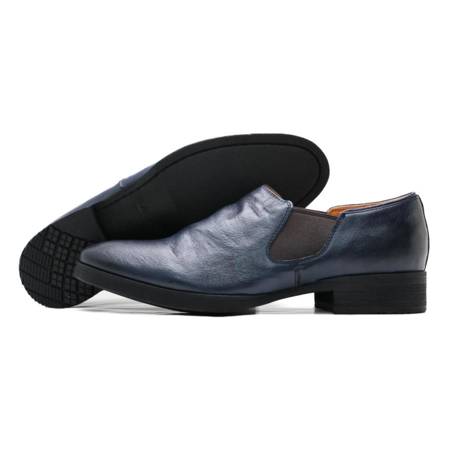 RAUDI ラウディ メンズ カジュアルシューズ サイドゴアスリッポン ネイビー RAUDi 34103 nv : Queen ...