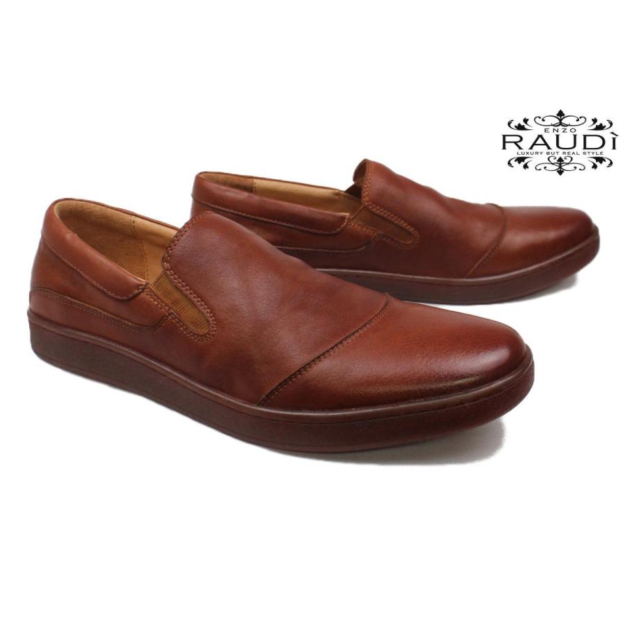 RAUDI ラウディ メンズ カジュアルシューズ スリッポン ブラウン RAUDi 44113i br : Queen Classico ...