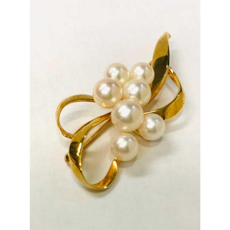 MIKIMOTO ミキモト K18 パール 7P ブローチ 6.0mm-7.0mm玉 qoj.YK719 : QUEEN OFF Yahoo!ショッピング店 - 通販 - Yahoo!ショッピング