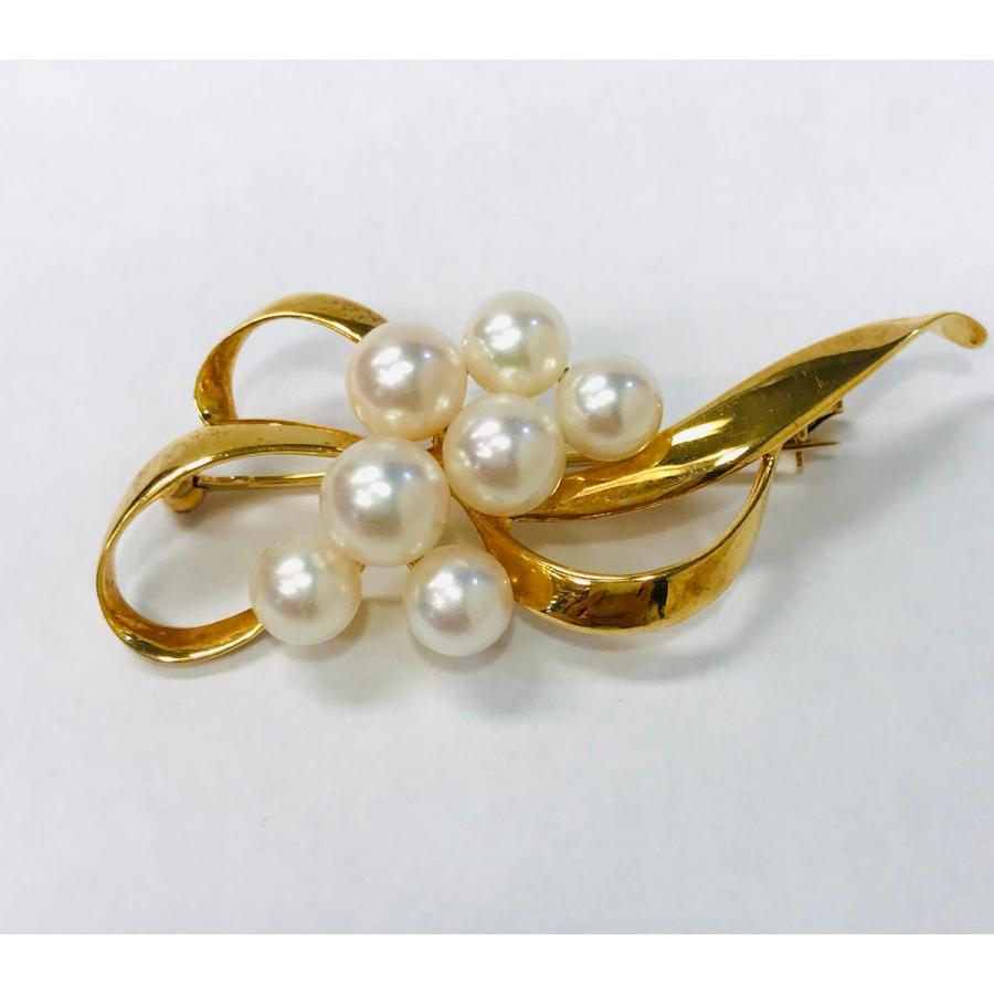 MIKIMOTO ミキモト K18 パール 7P ブローチ 6.0mm-7.0mm玉 qoj.YK719 : QUEEN OFF Yahoo!ショッピング店 - 通販 - Yahoo!ショッピング