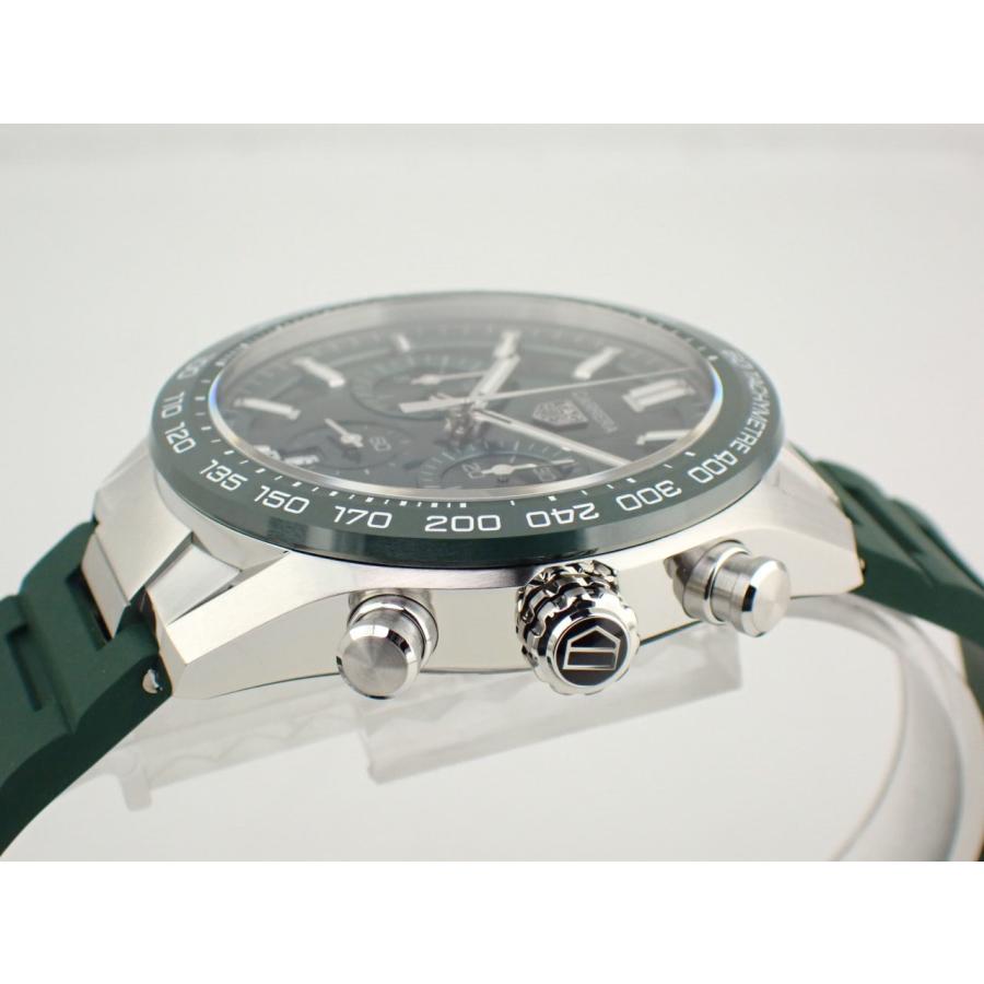 TAG HEUER タグホイヤー カレラ キャリバーホイヤー02 クロノグラフ グリーン文字盤 CBN2A1N.FT6238 新品 : クエリ ...