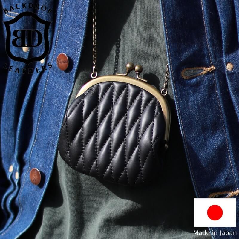 がま口ウォレット チェーン付き BACKDROP Leathers GM WALLET w がま口ウォレット チェーン付き BACKDROP Leathers GM WALLET w