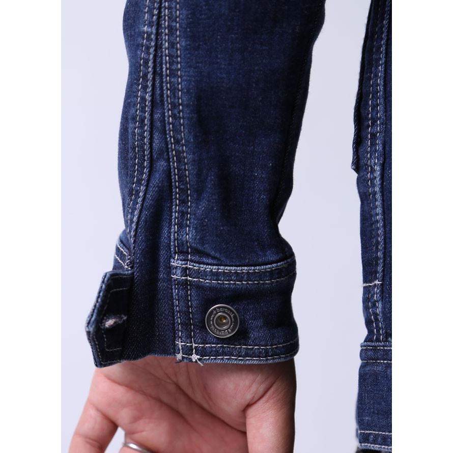 大きいサイズ Gジャン デニムジャケット メンズ barassi(バラシ) ストレッチ 裏地ペイズリー柄 2L(50) 3L(52) カジュアル 青 紺 秋 冬 : it024 : 大きい ...