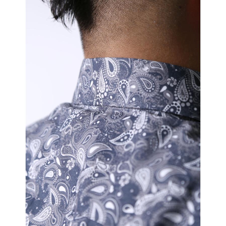 大きいサイズ 長袖シャツ カジュアルシャツ メンズ barassi(バラシ) 日本製 ペイズリー柄 ネイビー 2L(50) 3L(52) カジュアル 紺 春 夏 秋 冬 :it079:大きい ...