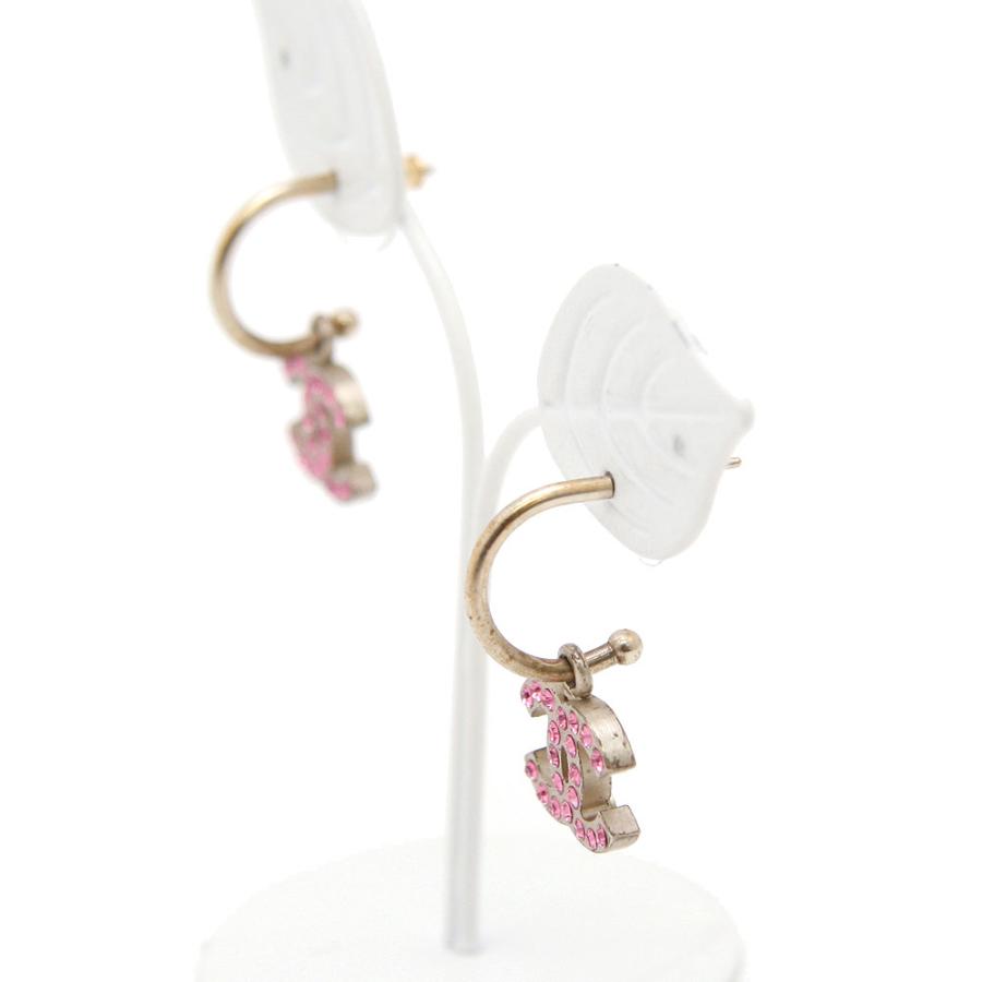 CHANEL シャネル ピアス ココマーク ピンク ラインストーン CHANEL シャネル ピアス ココマーク ピンク ラインストーン