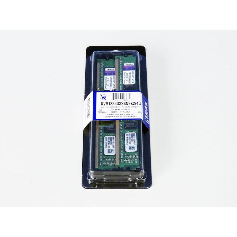KVR1333D3S8N9K2/4G Kingston 計4GB DDR3-1333 PC3-10600 CL9 240pin【未開封品 ...