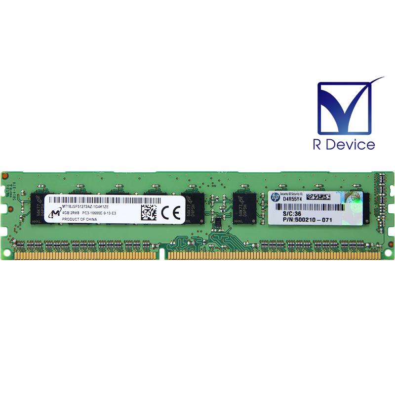 500210-071 Hewlett-Packard 4GB DDR3-1333 PC3-10600E ECC Unbuffered 1.5V 240-Pin Micron ...