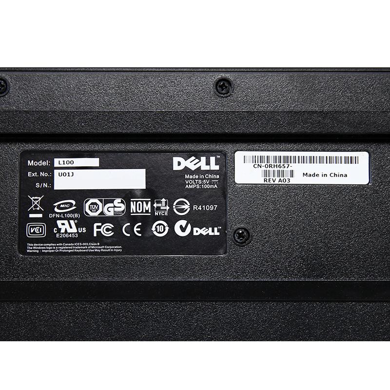 0RH657 Dell 純正 有線キーボード メンブレン式 フルサイズ ブラック 日本語配列 USB接続 Model L100 Rev A03 ...