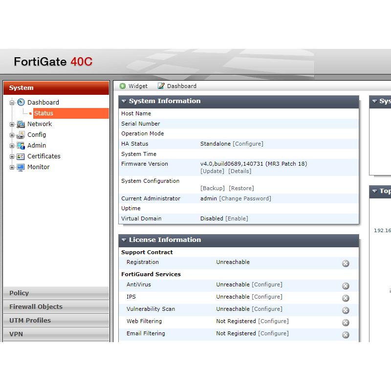 FortiGate-40C Fortinet 小規模オフィス向 統合セキュリティ v4.0,build0689,140731 MR3 ...