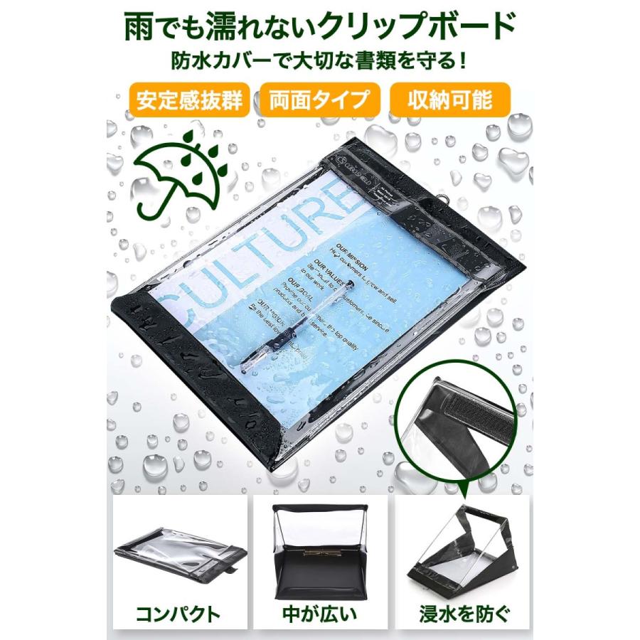 【GLADANA】 CLIBO SHIELD クリボシールド 雨から紙を守る A4サイズ カバー付き 防水 クリップボード バインダー 両面型 軽量 コンパクト (縦A4) : r ...