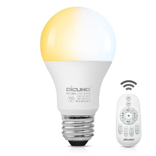 DiCUNO LED電球 E26口金 60W形相当 調光 調色 リモコン付き 8W 810lm 電球色 昼白色 昼光色 常夜灯 一般電球形 広配 : アールストリート - 通販 - Yahoo ...